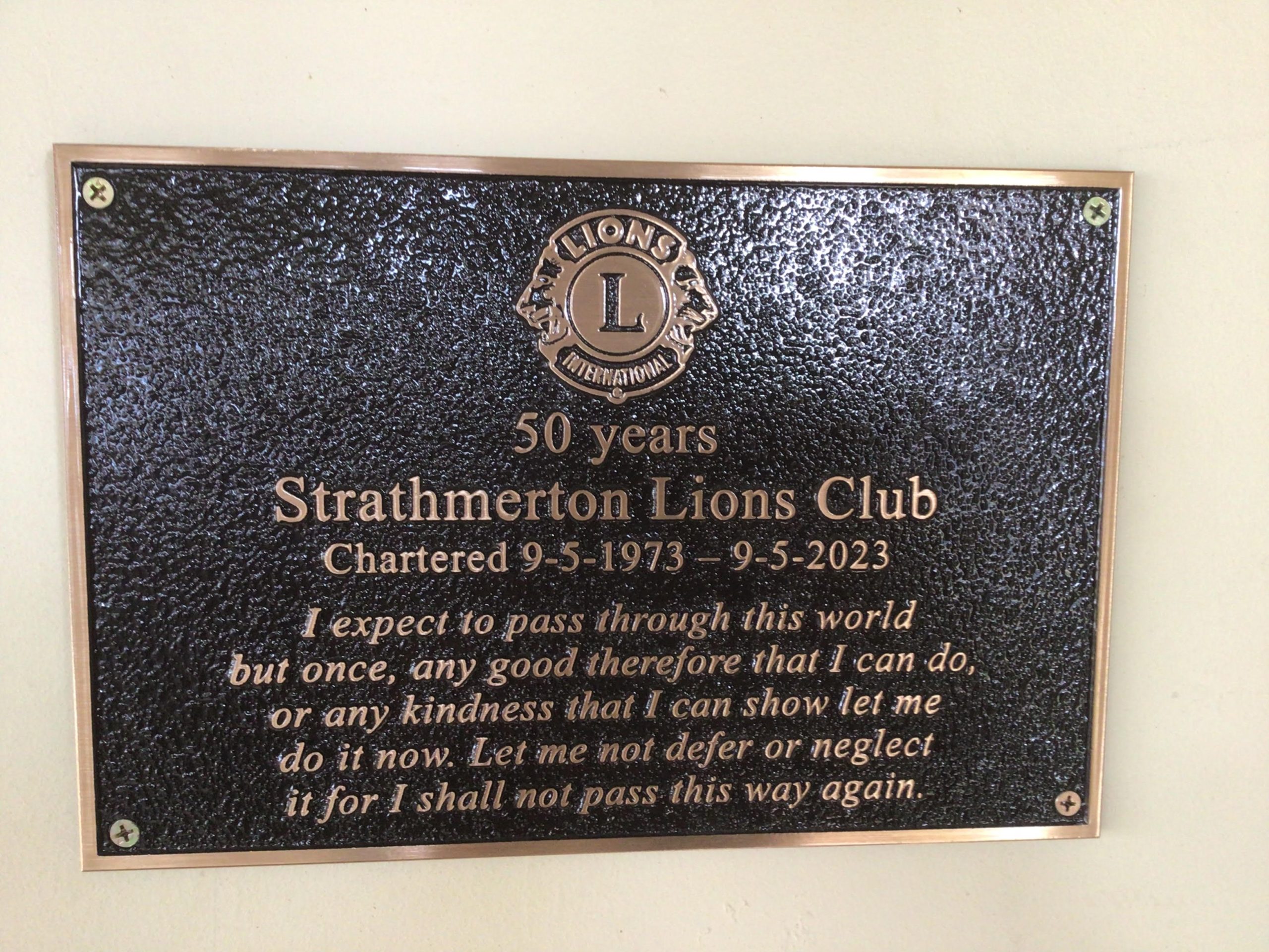 Strathmerton Celebrate 50 years of Service - Lions District 201 V6